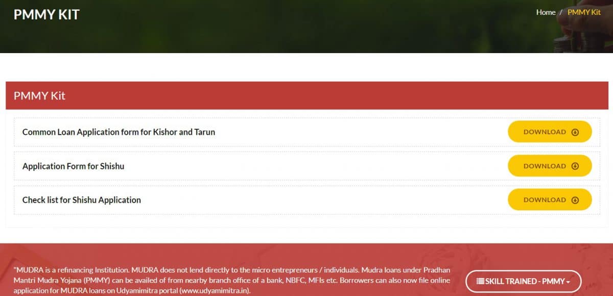Pradhan Mantri Mudra Yojana (PMMY) 2022 Application Form (Online ...