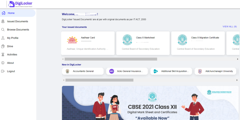 Digilocker Portal Registration / Login at digilocker.gov.in, Download ...