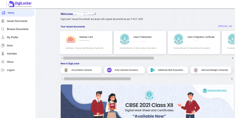 Digilocker Portal Registration / Login at digilocker.gov.in, Download ...
