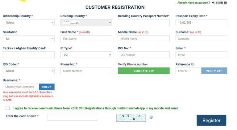Kerala KSFE Pravasi Chitty Scheme Online Registration Form 2026 at ...