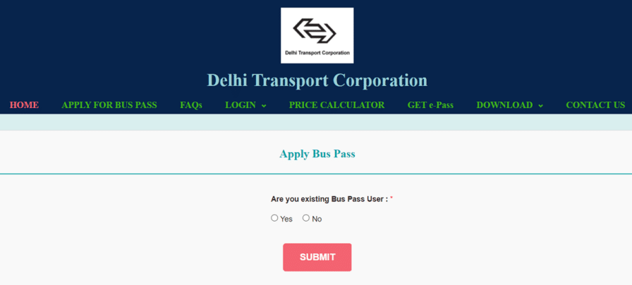 DTC New Bus Pass Online Application Form at dtcpass.delhi.gov.in
