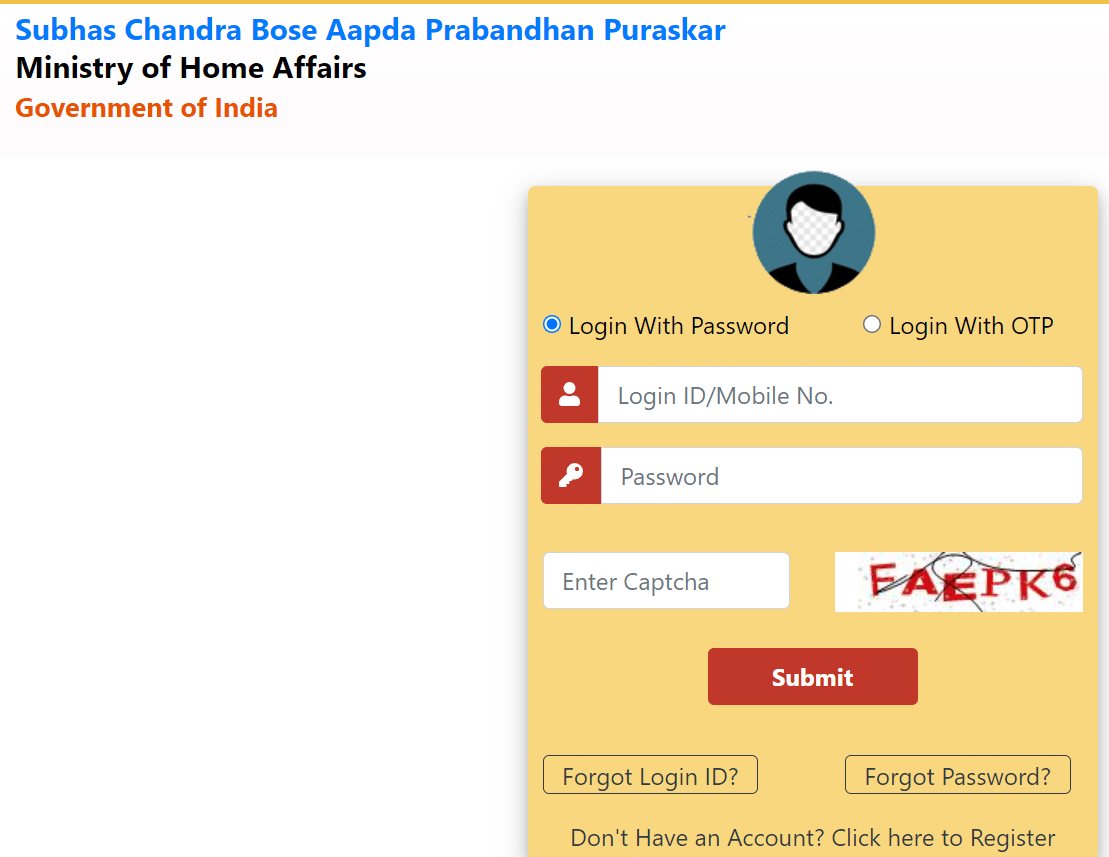 Apply Online for Subhash Chandra Bose Aapda Prabandhan Puraskar at ...