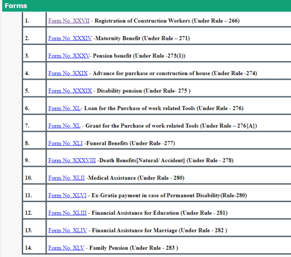 Delhi Construction Workers Registration Online | Labour Forms PDF