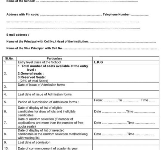 RTE Karnataka 2022-23 Online Application / Admission at schooleducation ...