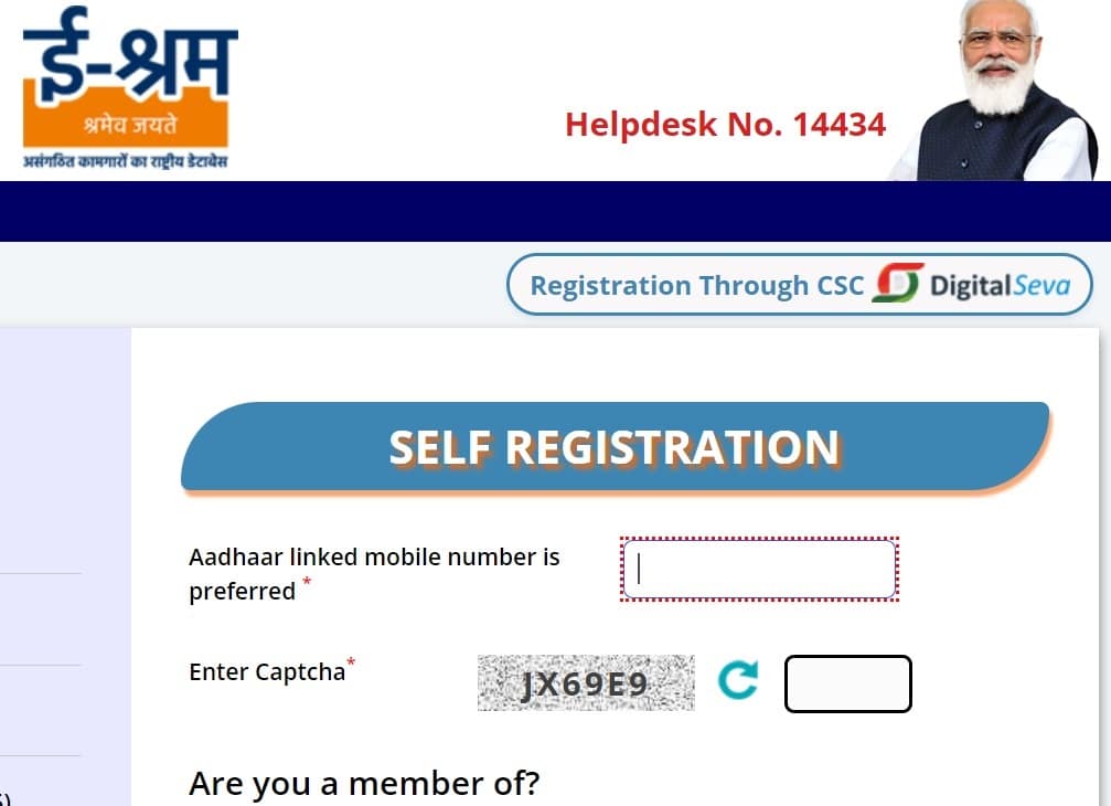 e Shram Card Portal Registration 2026 & Login at eshram.gov.in Portal